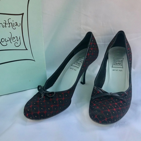 Cynthia Rowley | Shoes | Cynthia Rowley Teacup Round Toe Fabric Heels ...